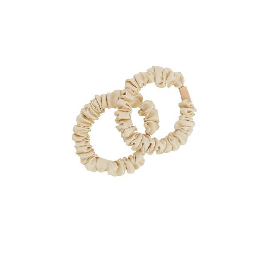 Set de 2 Chouchous Beige Doré Satin | Bleu Libellule